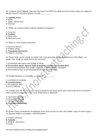 LET Sample Exam Professional education set b | DOCX