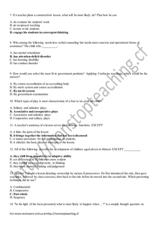 LET Sample Exam Professional education set b | DOCX
