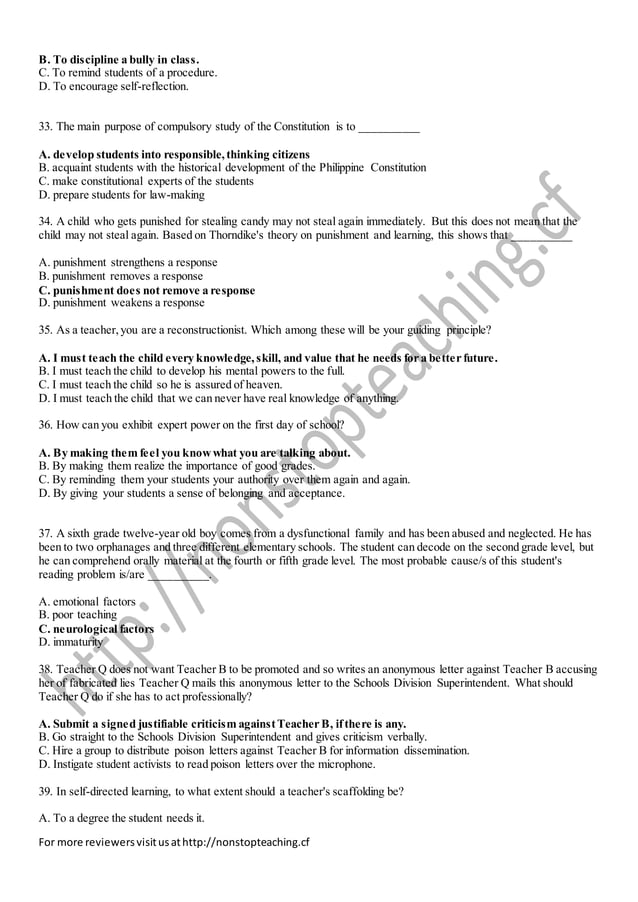 LET Sample Exam Professional education set b | DOCX