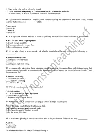 LET Sample Exam Professional education set b | DOCX