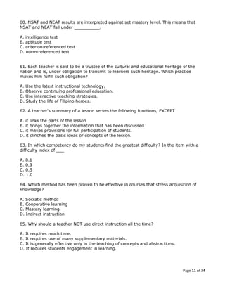Professional education set d (without highlighted answers) | PDF