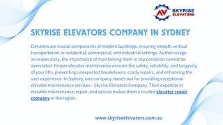 Professional Elevator Maintenance to Keep Your Lifts Running Smoothly Skyrise Elevators Company ...