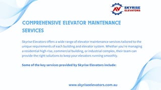 Professional Elevator Maintenance to Keep Your Lifts Running Smoothly Skyrise Elevators Company ...