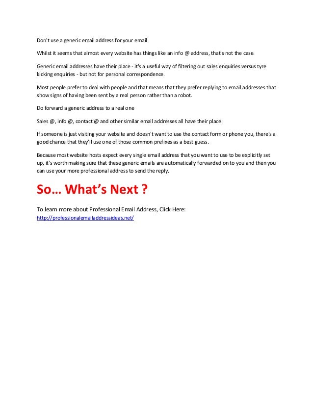 Professional email address