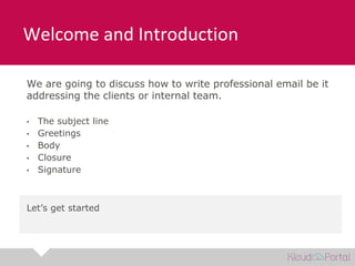Professional email writing Workshop | PPTX