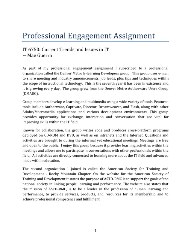 Professional Engagement Assignment | PDF | Business | Business and Finance