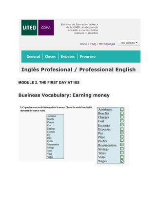 Professional English. Module 2. Exercises | PDF
