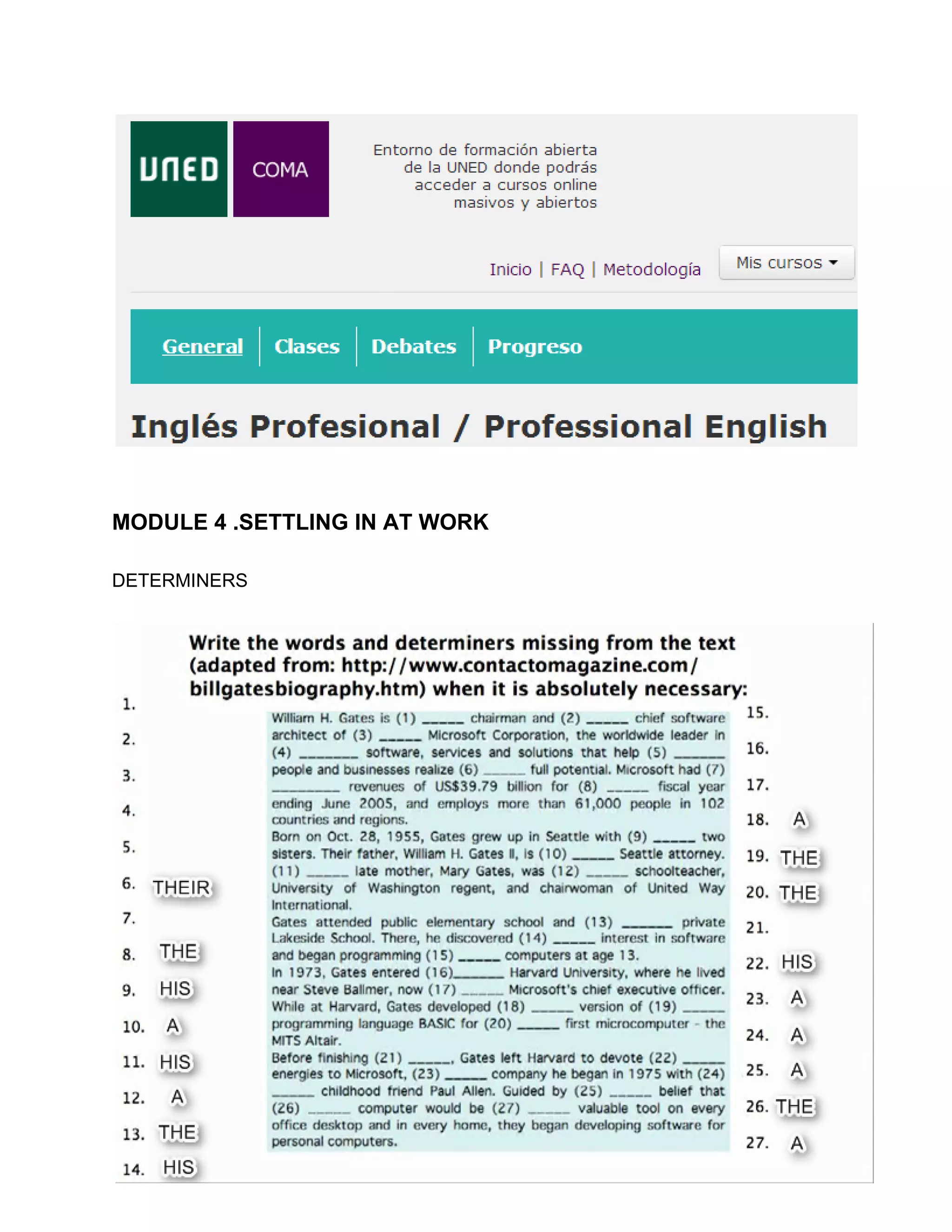 Professional English. Module 4. Exercises | PDF