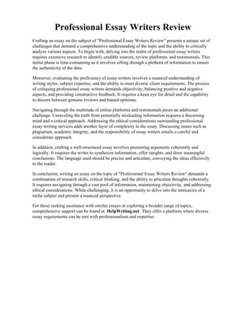 Professional Essay Writers Review.pdf