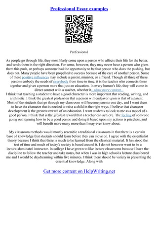 Professional Essay Writing | PDF