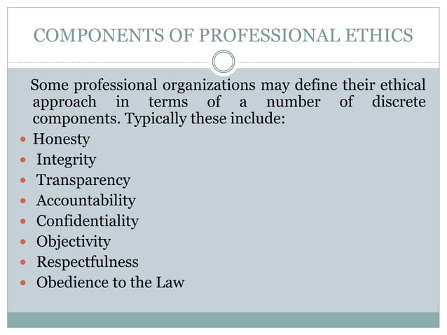 Professional ethics | PPTX | Law