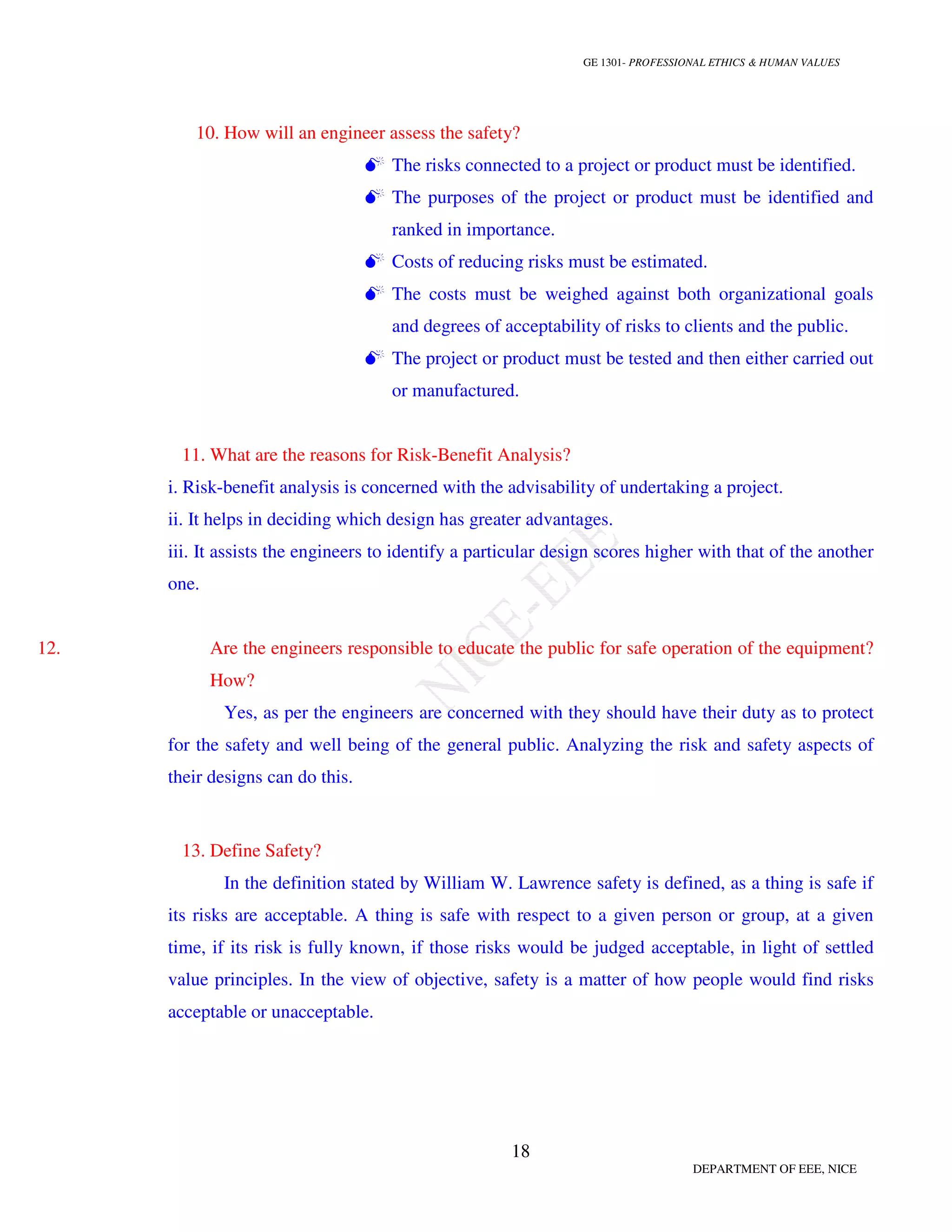 Professional ethics 2 mark & 16 mark question bank | PDF