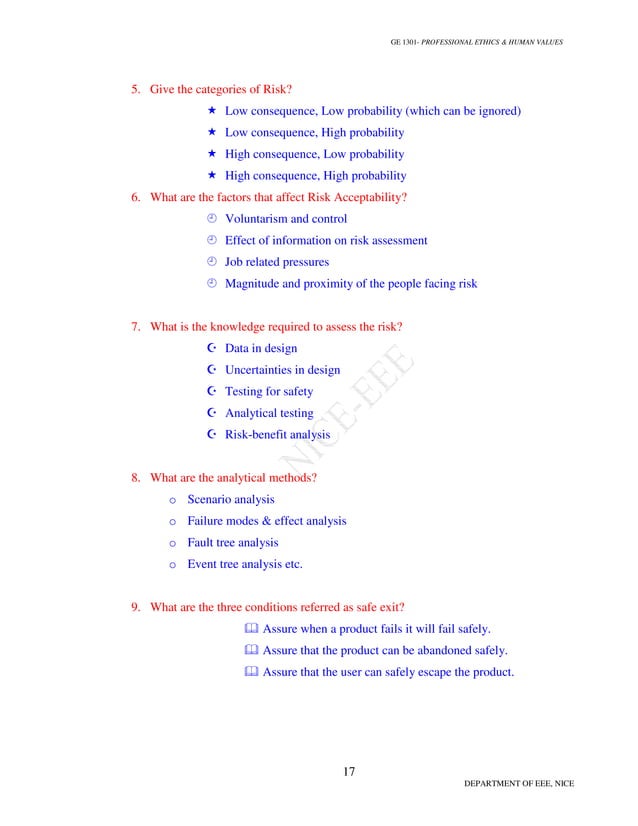 Professional ethics 2 mark & 16 mark question bank | PDF
