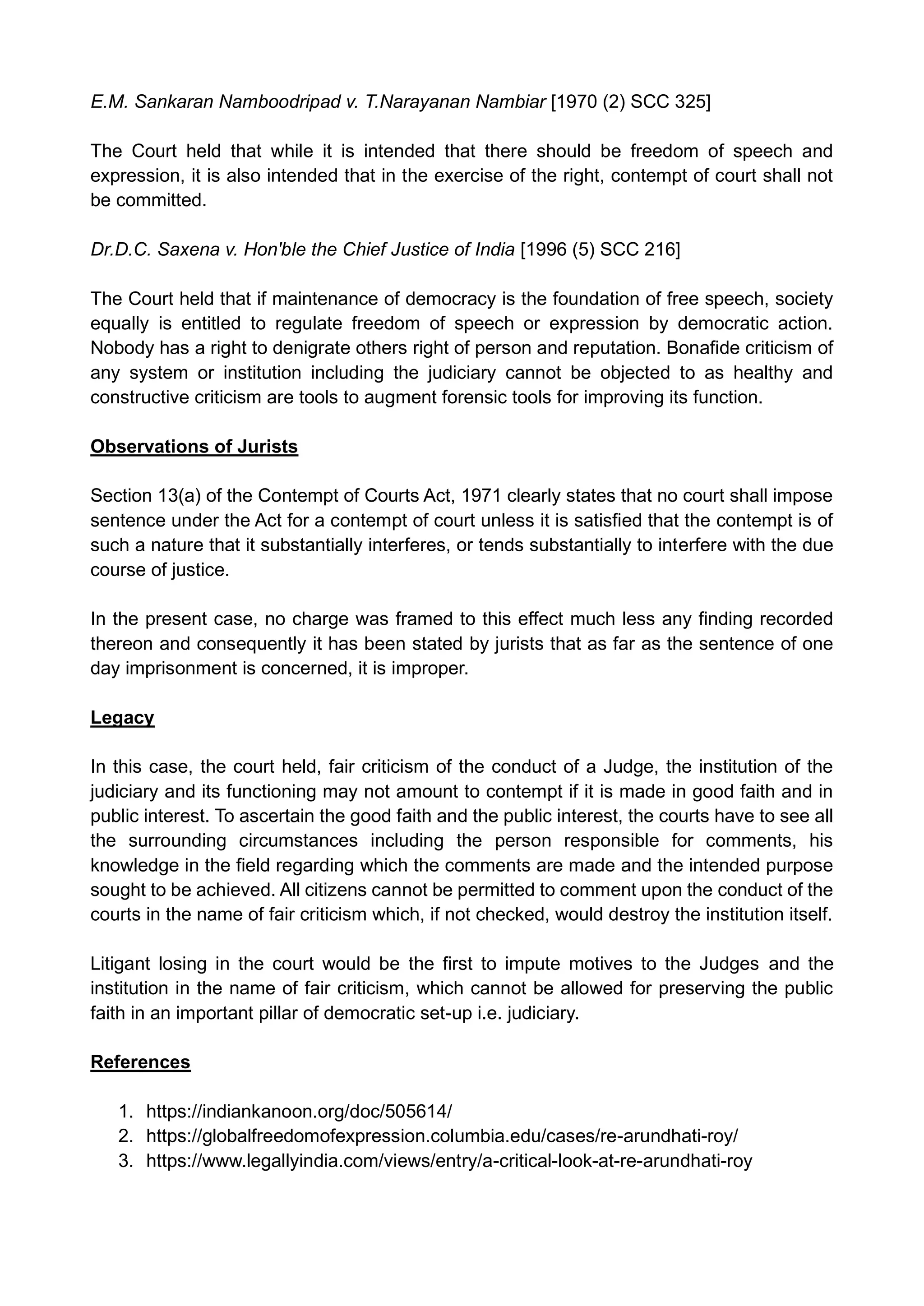 Professional ethics contempt of courts act - re arundhati roy case | PDF