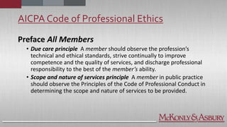 Ethics: Real Life Application of the AICPA Code of Professional Conduct | PPTX | Business ...