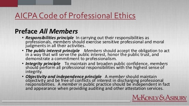 Ethics: Real Life Application of the AICPA Code of Professional Condu…