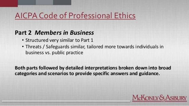 Ethics: Real Life Application of the AICPA Code of Professional Condu…