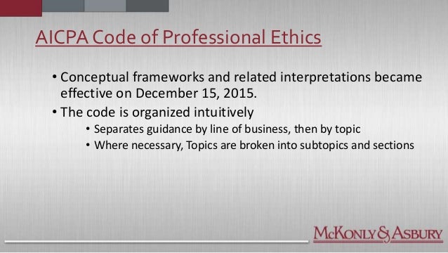 Ethics: Real Life Application of the AICPA Code of Professional Condu…