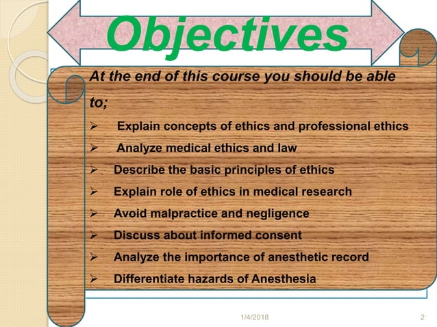 Professional ethics and Anesthesia hazards | PPTX | Medical Health