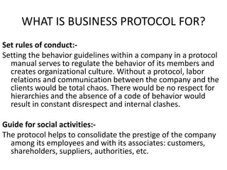 Professional ethics and business protocols | PPTX