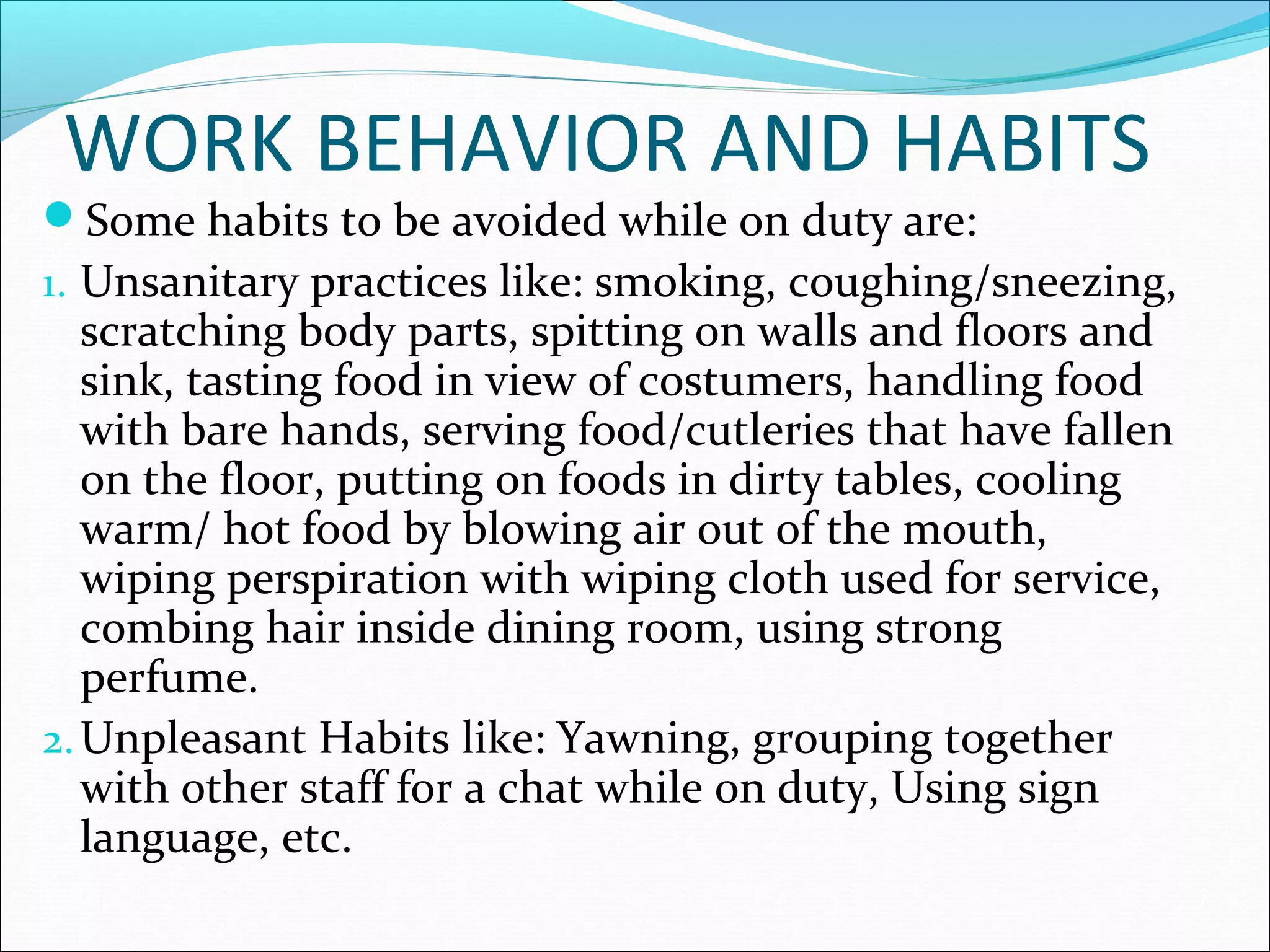 Professional ethics for food service personnel | PPT