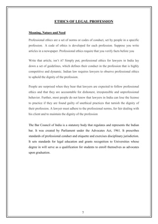 Professional ethics for legal person | PDF