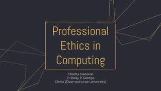 Professional ethics in computing | PPT
