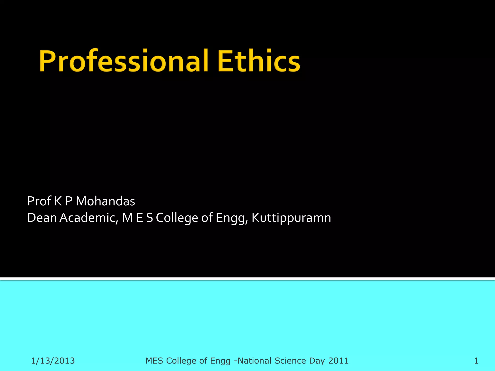 Professional ethics profmohandas | PDF