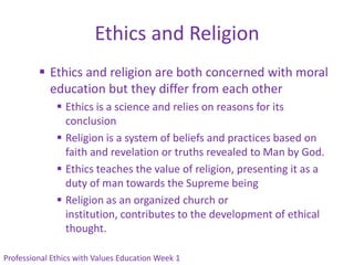 Professional ethics with values education | PPTX