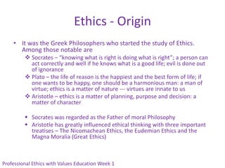 Professional ethics with values education | PPTX