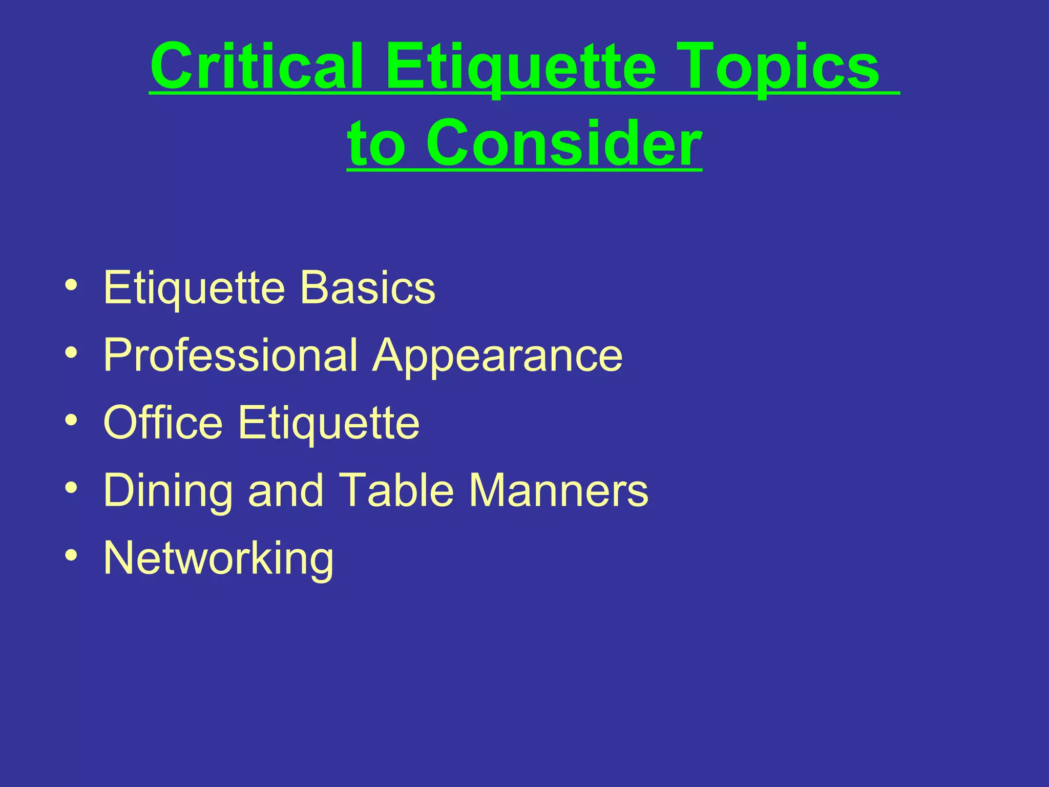 Professional etiquette | PPT
