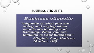 Professional Ettiquette- Introduction to Basics - Part 1 by Christine ...