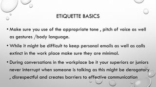 Professional Ettiquette- Introduction to Basics - Part 1 by Christine ...
