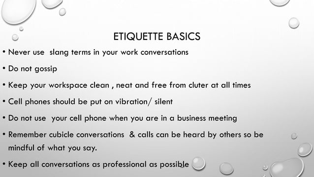 Professional Ettiquette- Introduction to Basics - Part 1 by Christine ...