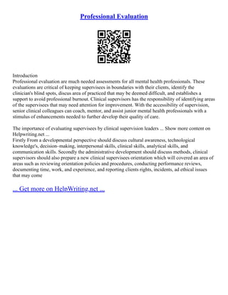 Professional Evaluation | PDF