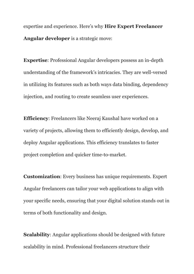 Neeraj Kaushal Professional Freelancer Angular Developer Pdf
