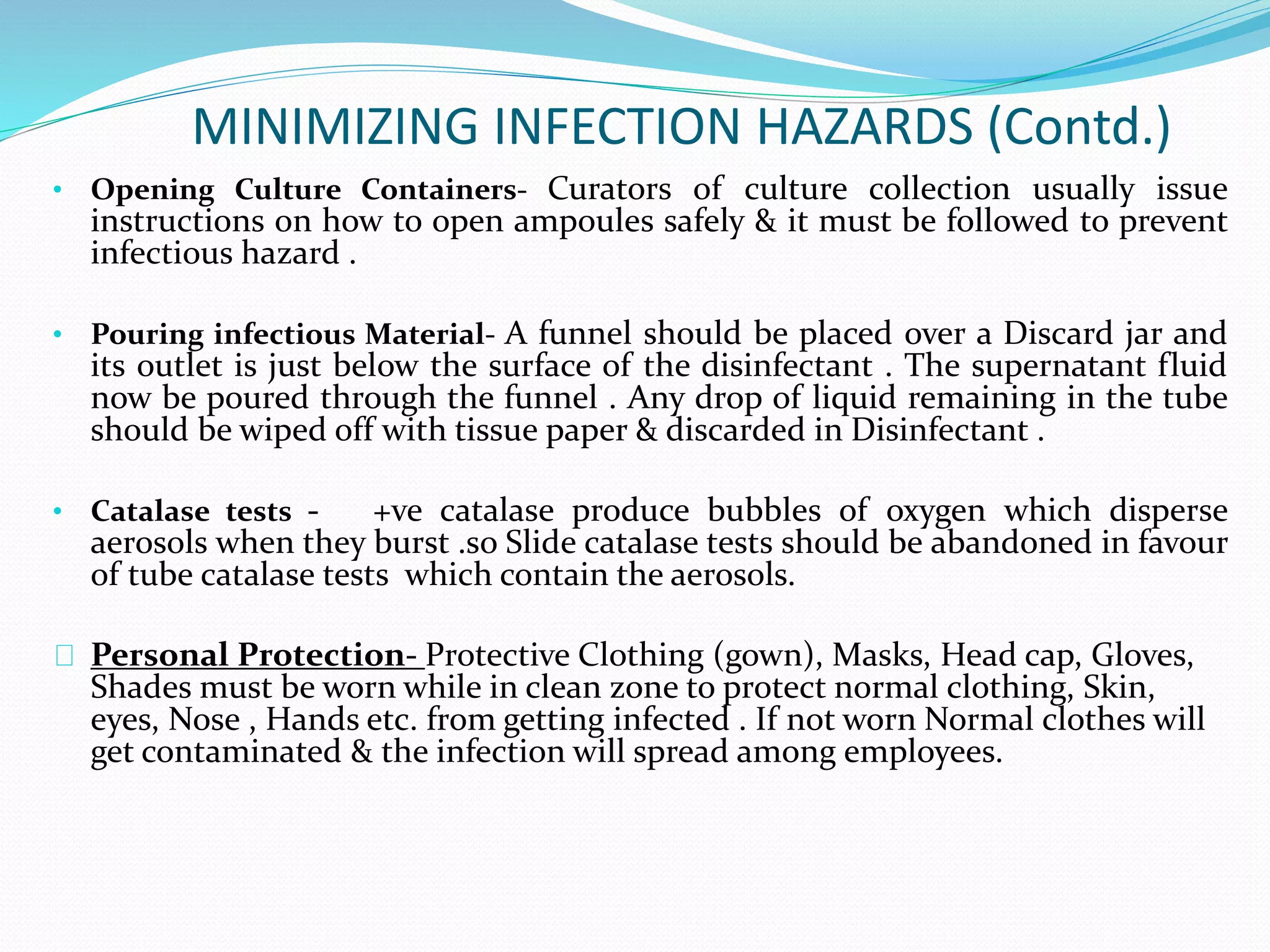 Professional health hazards in a microbiology laboratory and ...