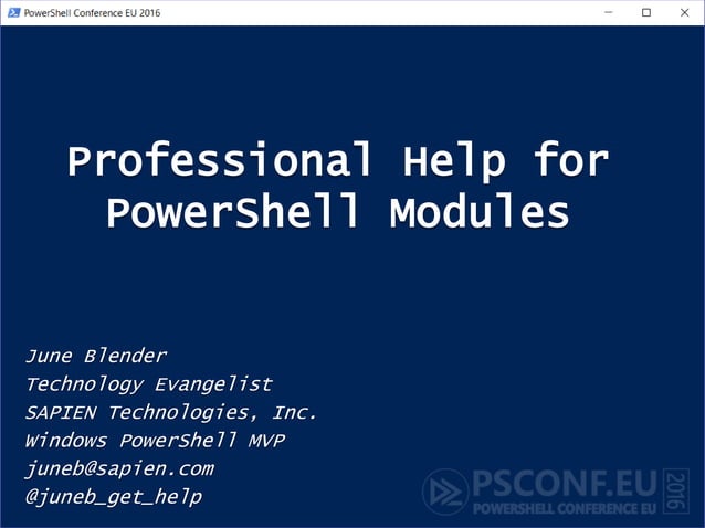 Professional Help for PowerShell Modules | PPT