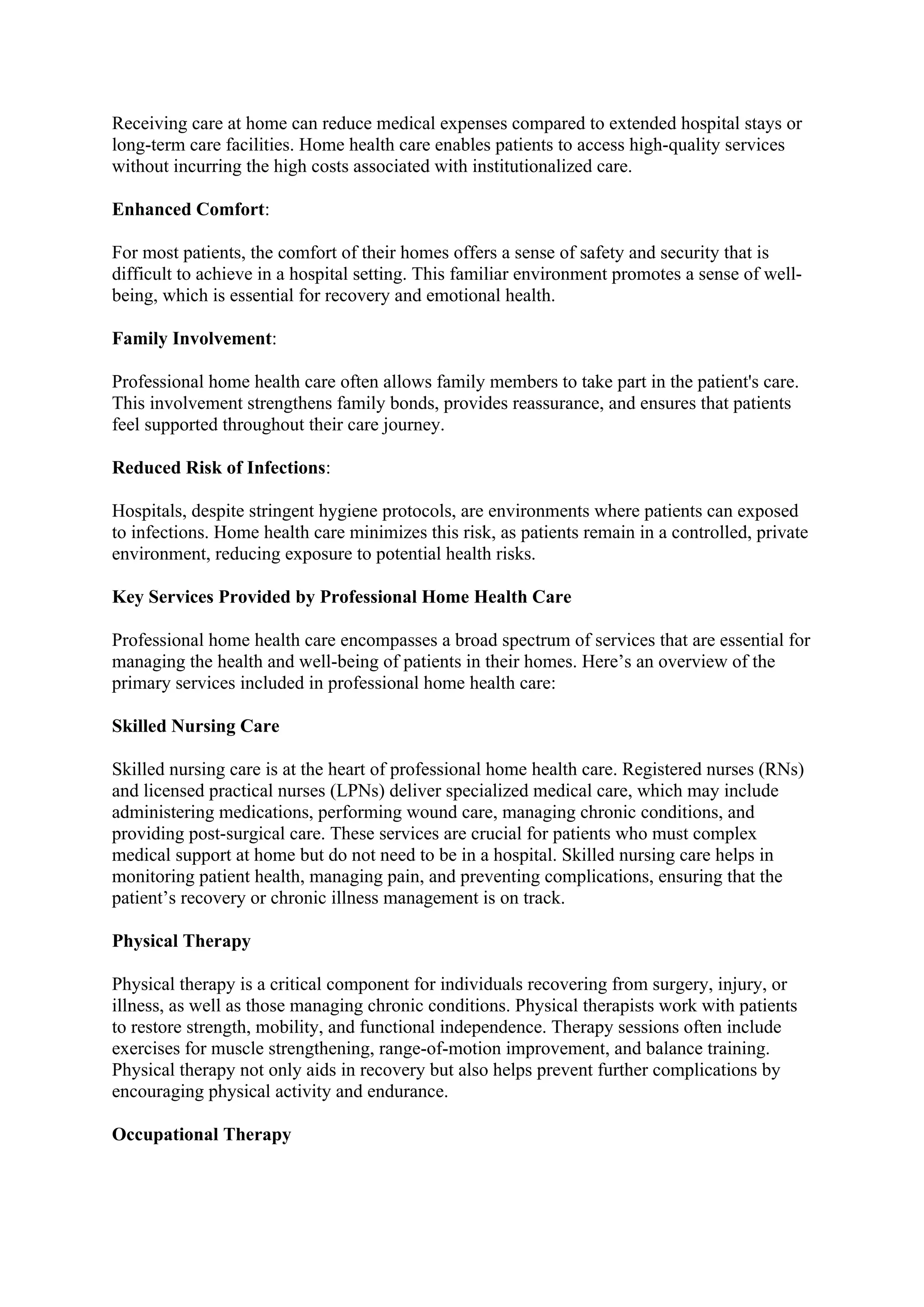Comprehensive Guide to Professional Home Health Care: | DOCX