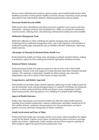 Comprehensive Guide to Professional Home Health Care: | DOCX