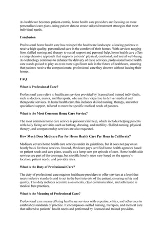 Comprehensive Guide to Professional Home Health Care: | DOCX
