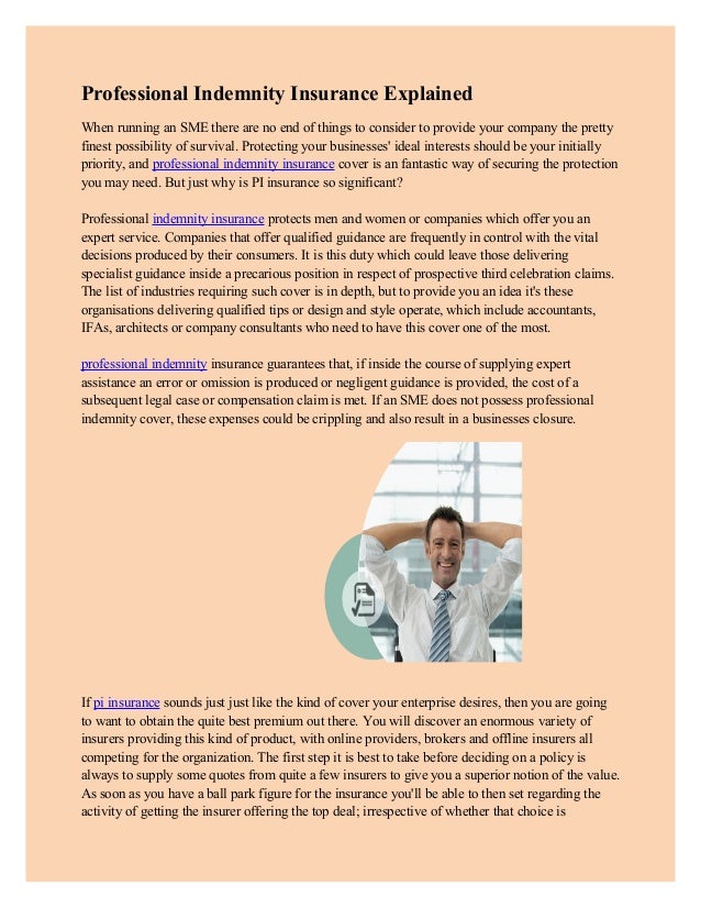 Professional indemnity insurance explained Professional indemnity insurance explained