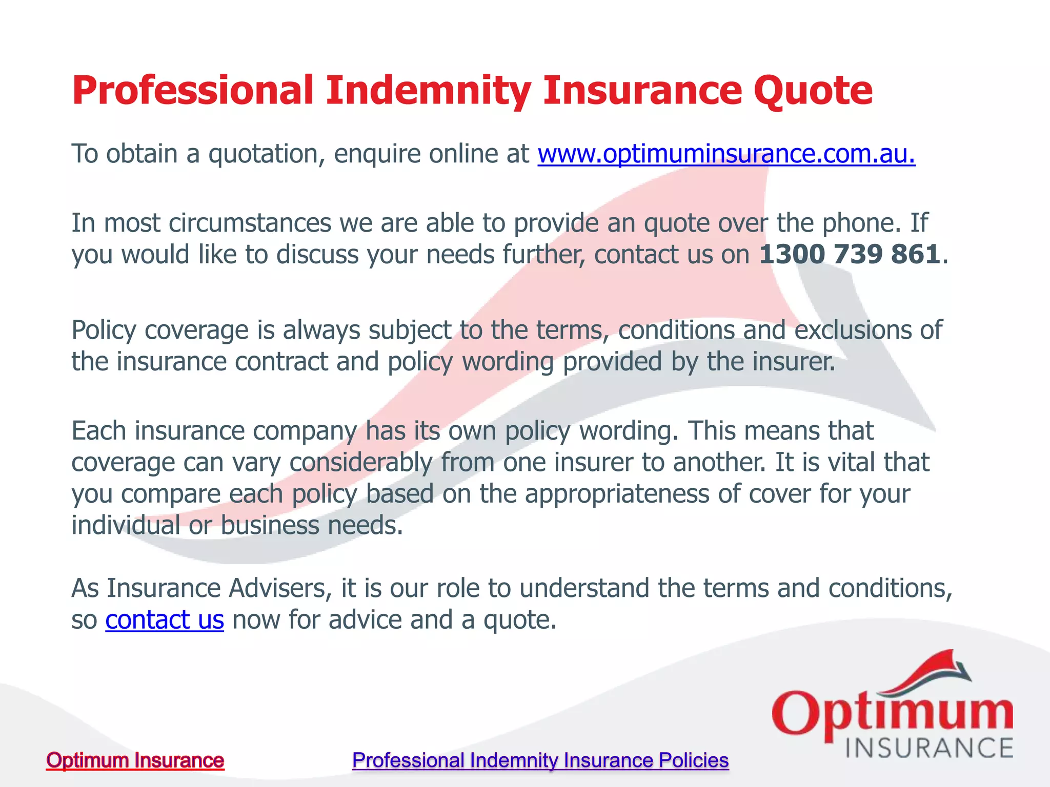 Professional indemnity insurance policies | PPTX