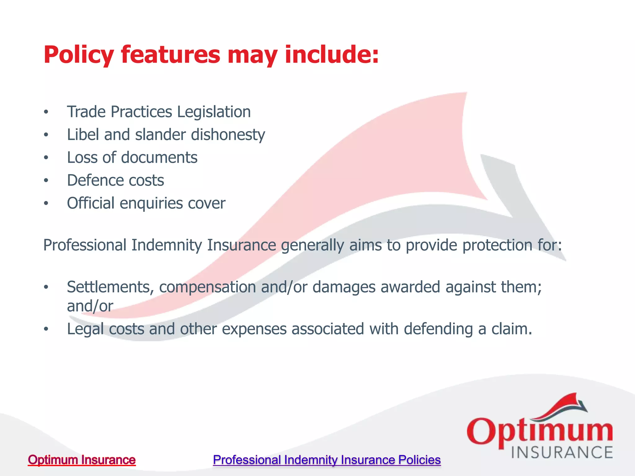 Professional indemnity insurance policies | PPTX