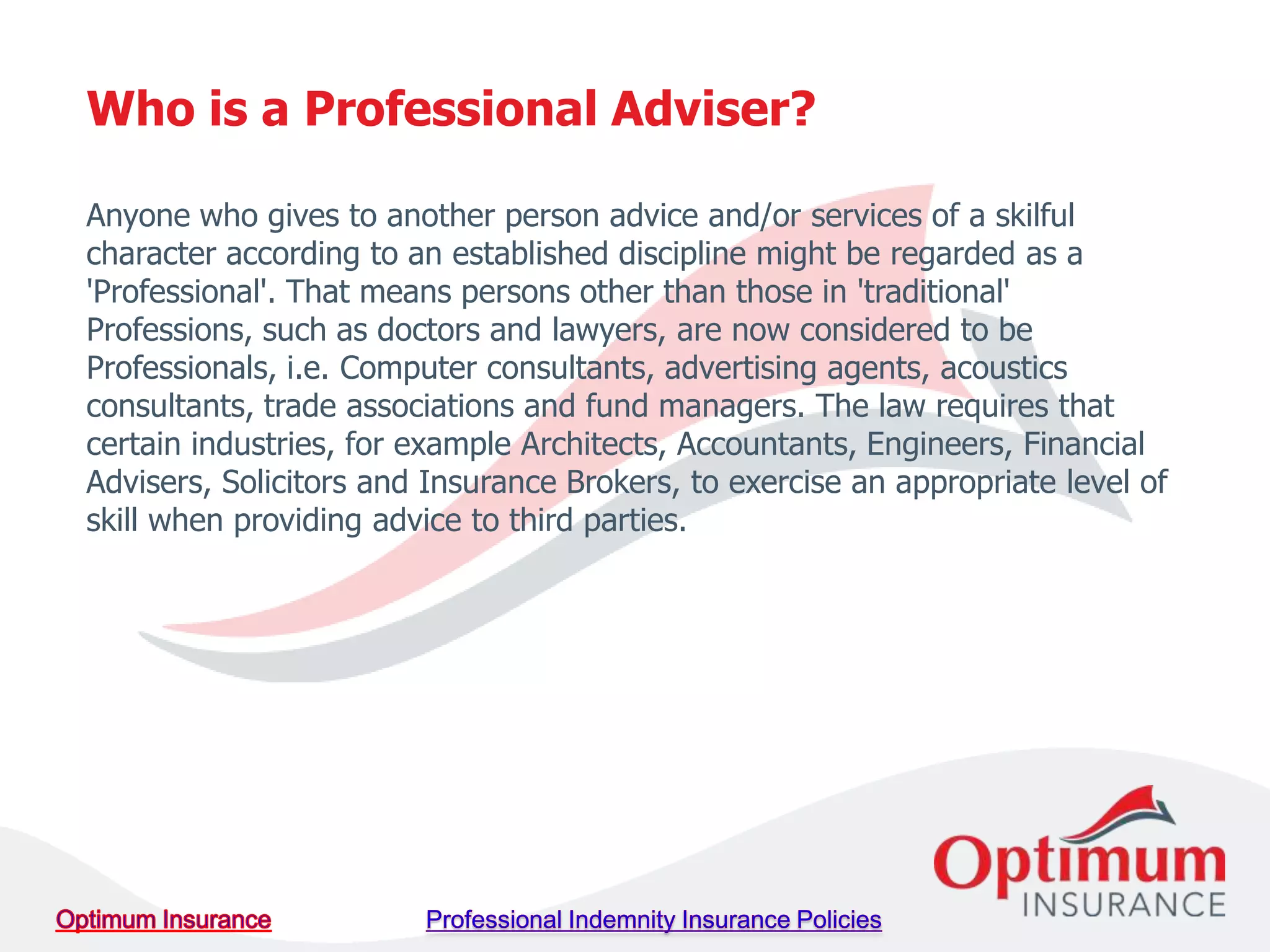 Professional indemnity insurance policies | PPTX