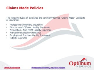 Professional indemnity insurance policies | PPTX