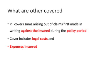 Professional Indemnity insurance policy (PIIP) | PPT