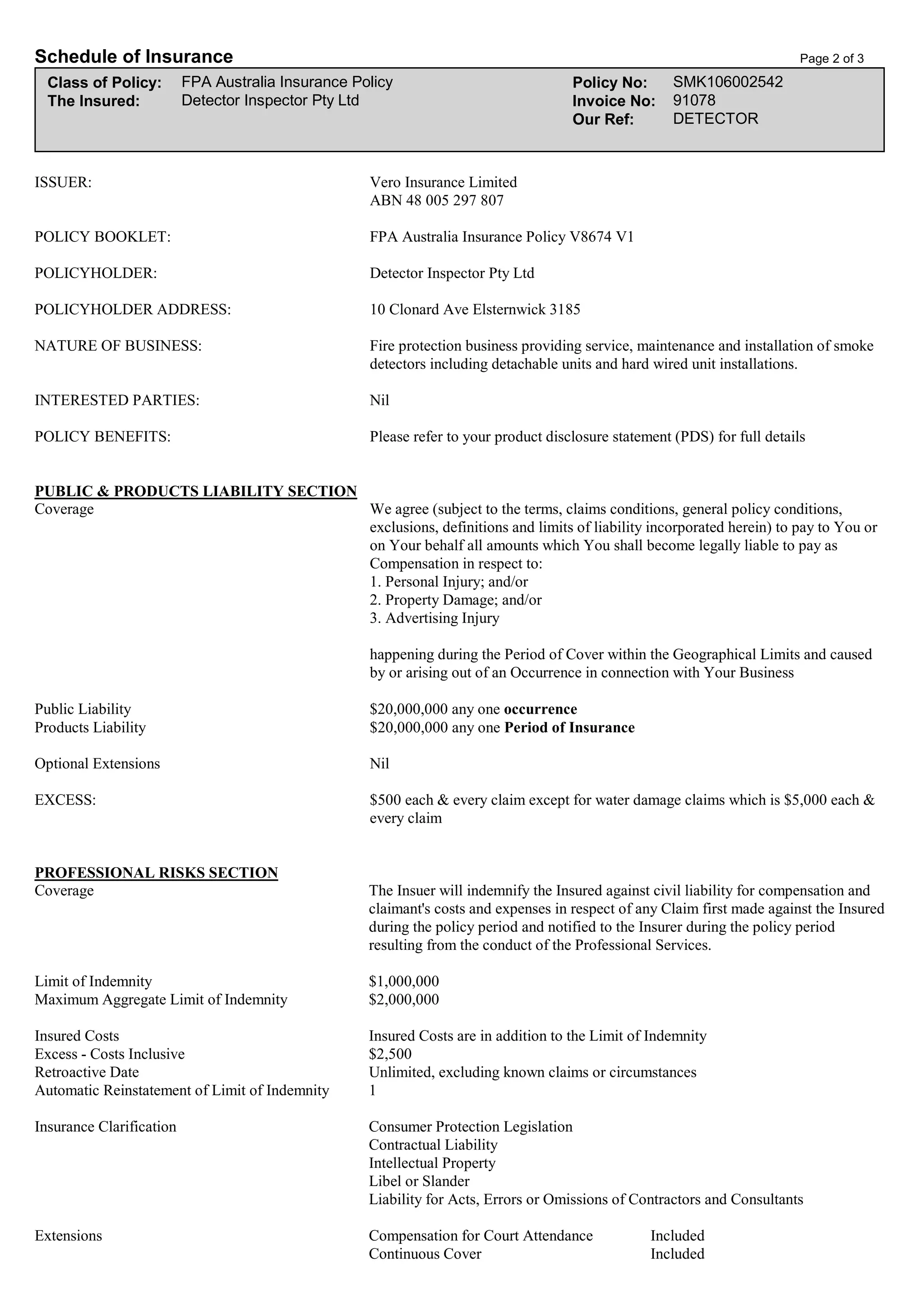 Professional indemnity public_and_product_liability_certificate_of ...