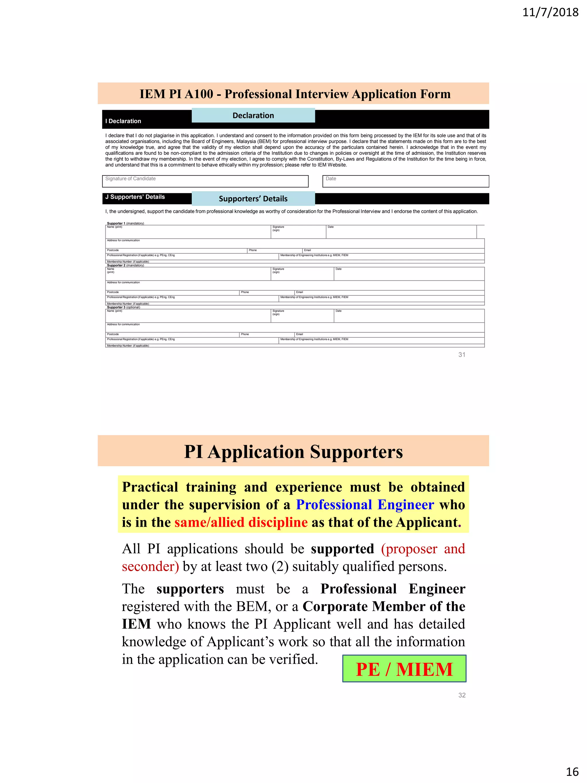 Route to Professional Engineer through IEM/BEM in Malaysia. | PDF