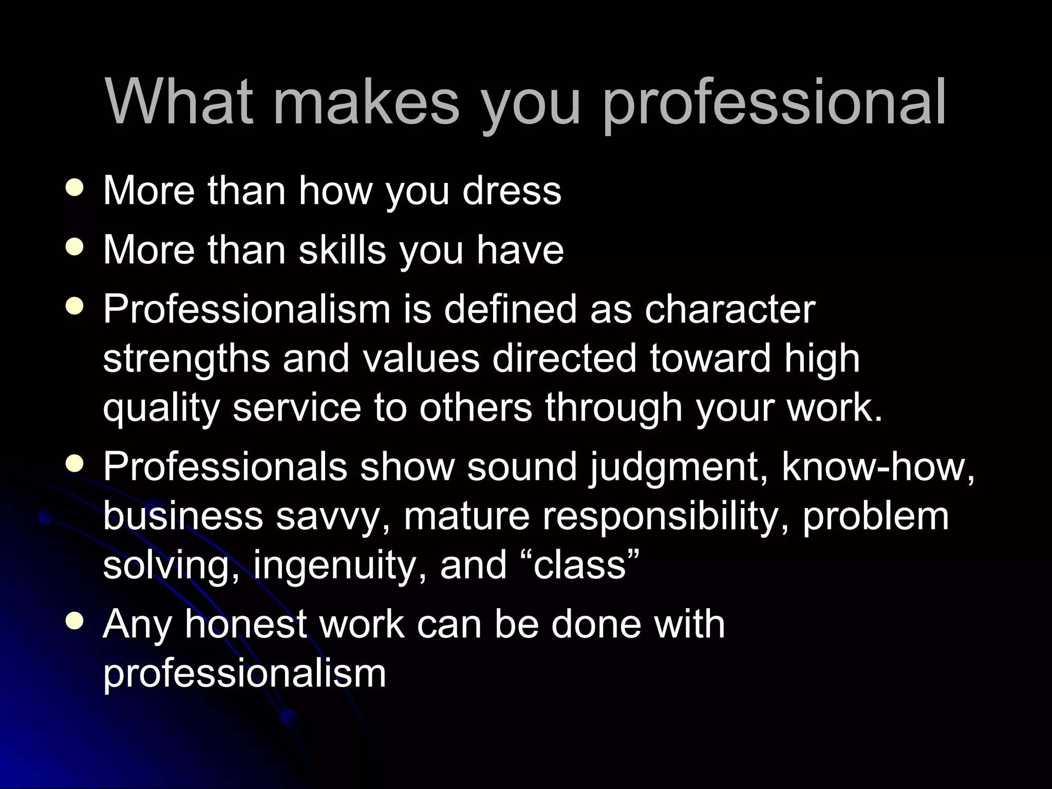 Professionalism | PPT